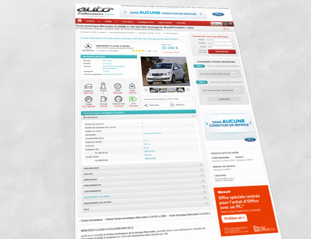 Le site auto-selection.com lance ses fiches techniques auto